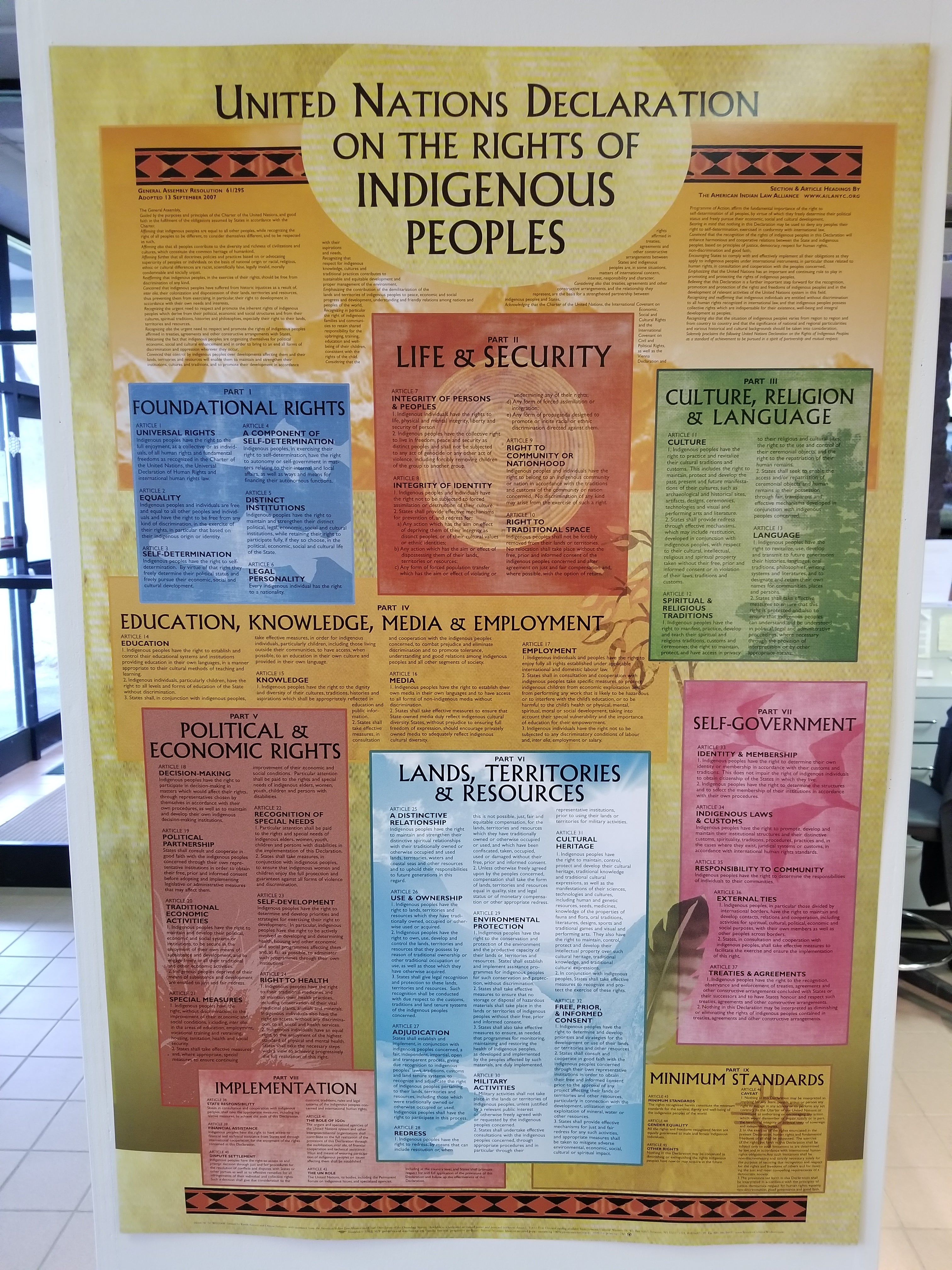 Poster - United Nations Declaration On The Rights of Indigenous Peoples ...